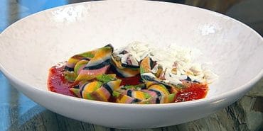 Multi-coloured Ravioli With Tomato Sauce