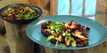 Crispy Chicken With Braised Aubergine