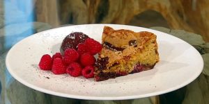 Hazelnut, Chocolate And Raspberry Cake With Chocolate Cream