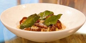 Mushroom Risotto With Crisp Shiitake Mushrooms