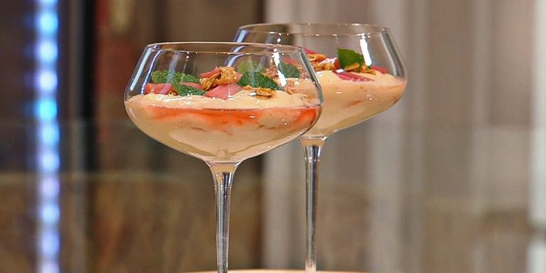 Poached Rhubarb And Custard